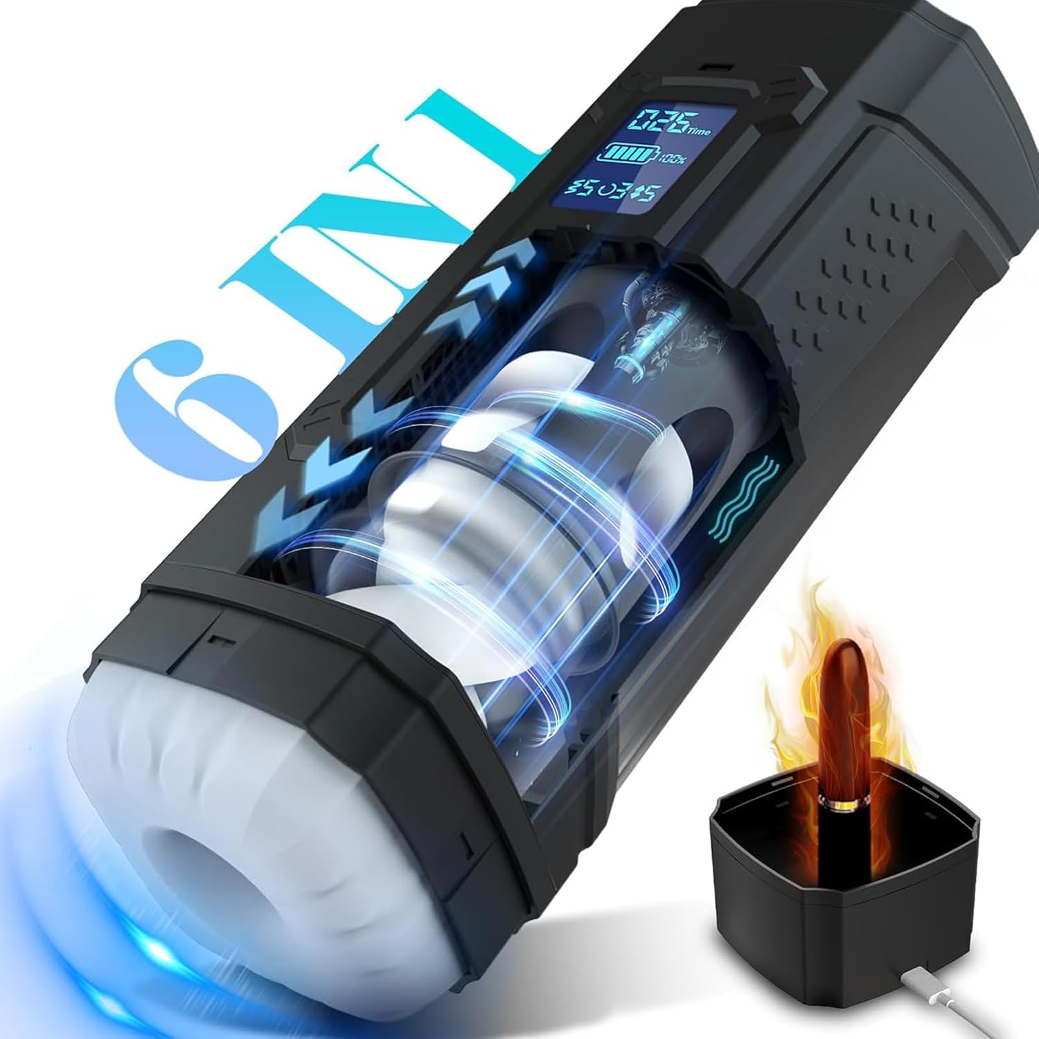 6 in 1 Automatic Male Masturbator Cup - Electric Male Sex Toy Thrusting ...