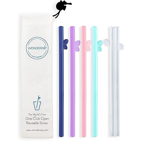 Amazon.com: Rain Straw - Easy Clean Reusable Drinking Straws That Snap ...