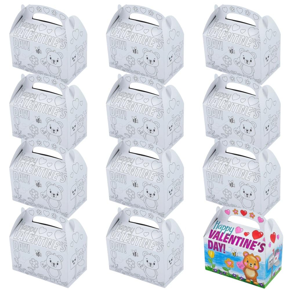 Amazon.com: Color Your Own Valentine Mail Box - Set of 12 - Crafts for ...