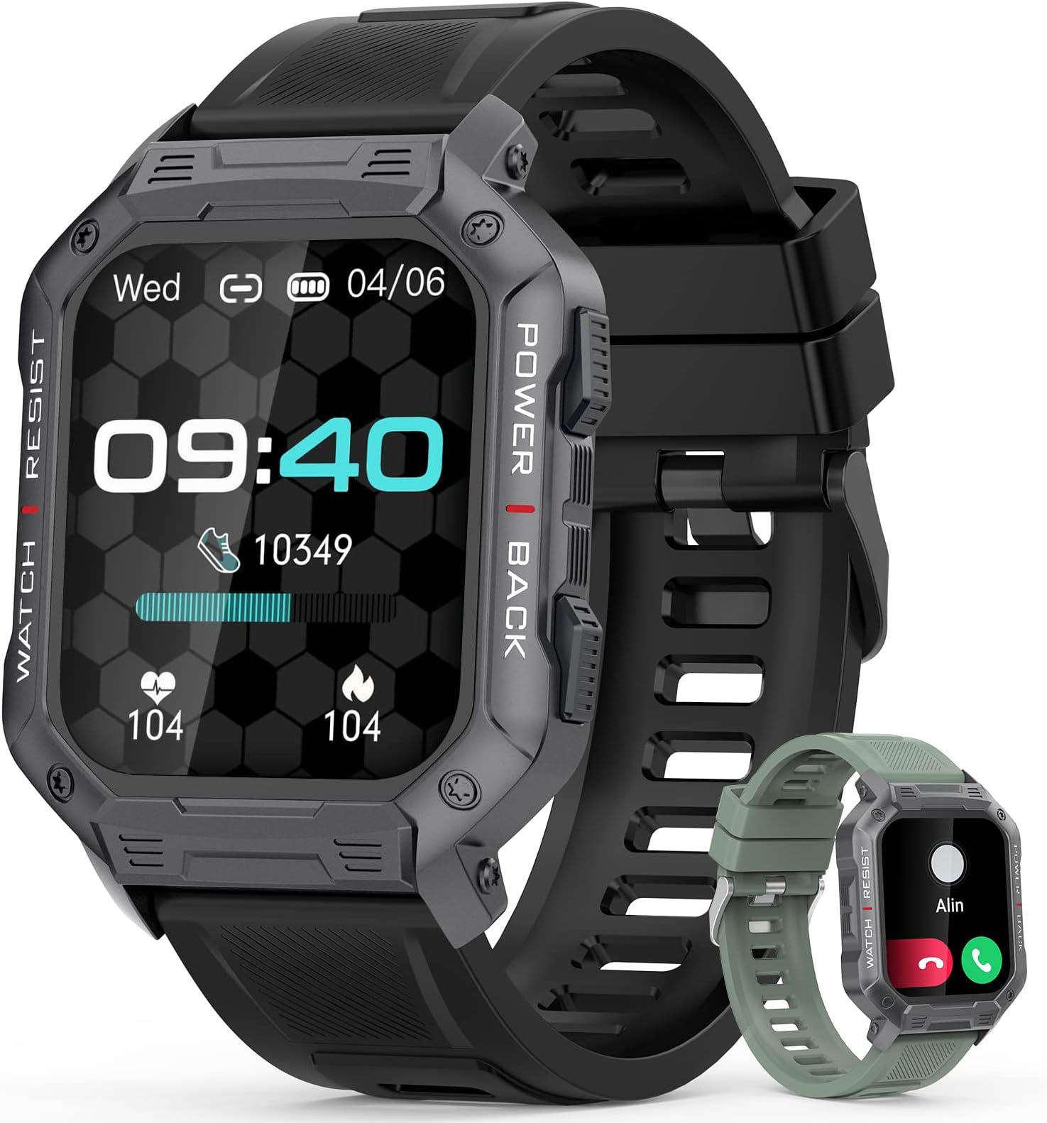Amazon.com: SKG R8 Smart Watch for Men Women (Answer/Make Call), 1.8 ...