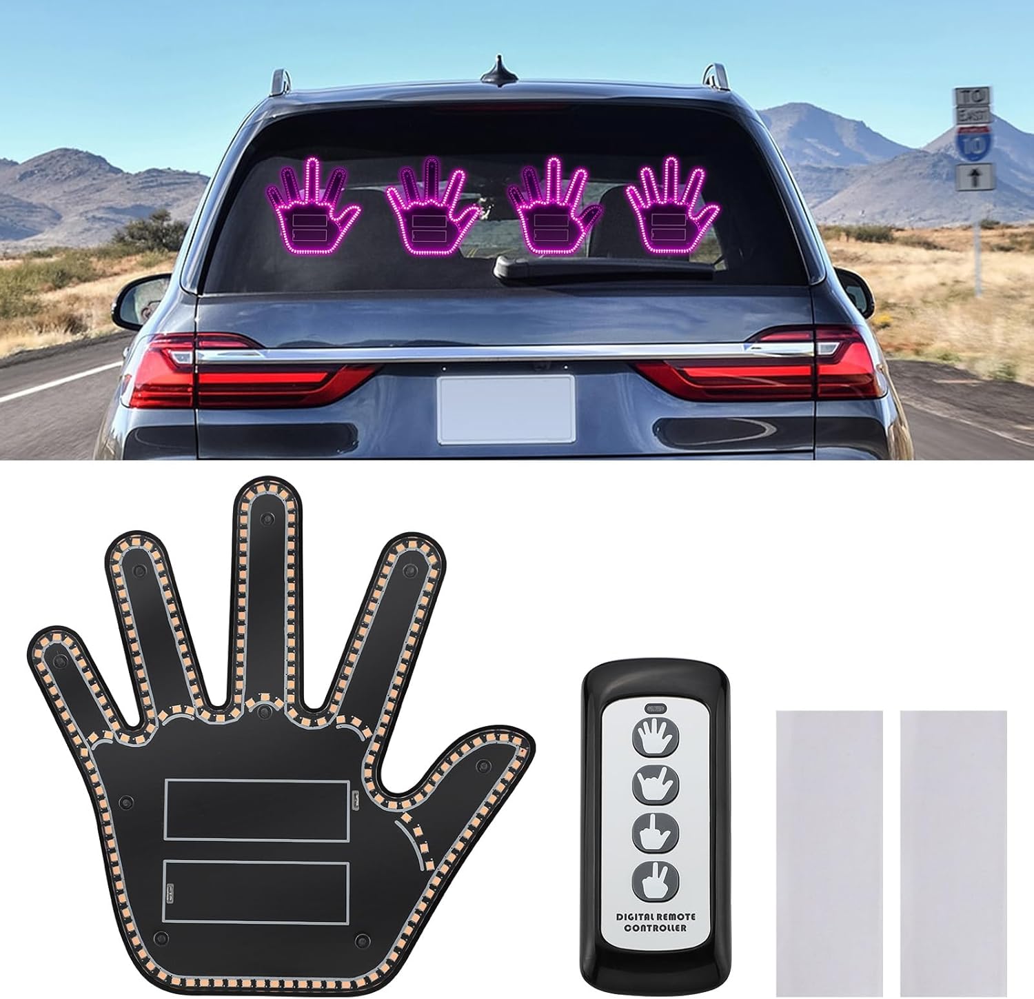 Amazon.com: PIFOOG Car Finger Light with Remote LED Middle Hand Gesture ...
