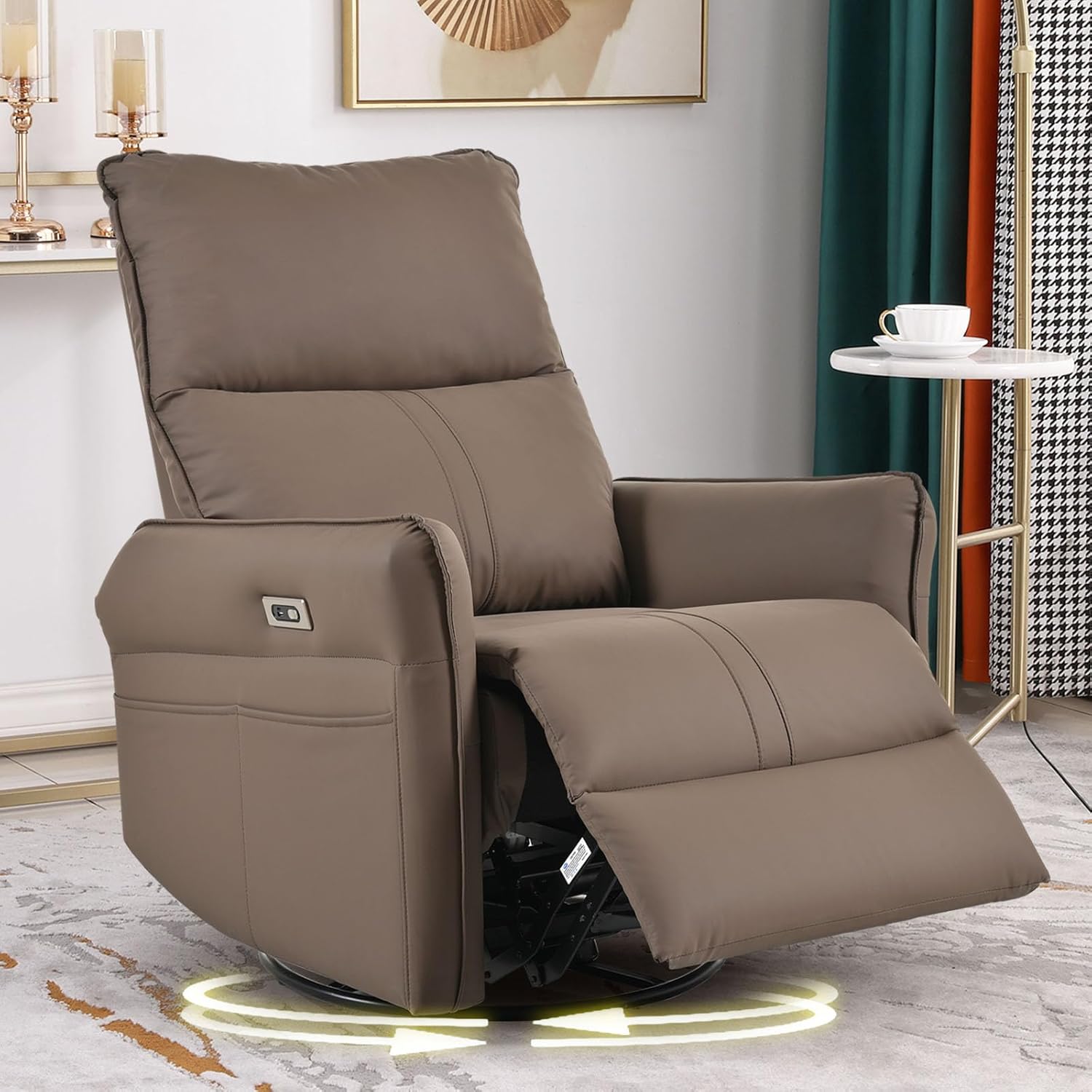 Amazon.com: cinkehome Swivel Rocker Recliner, Power Glider Recliner ...