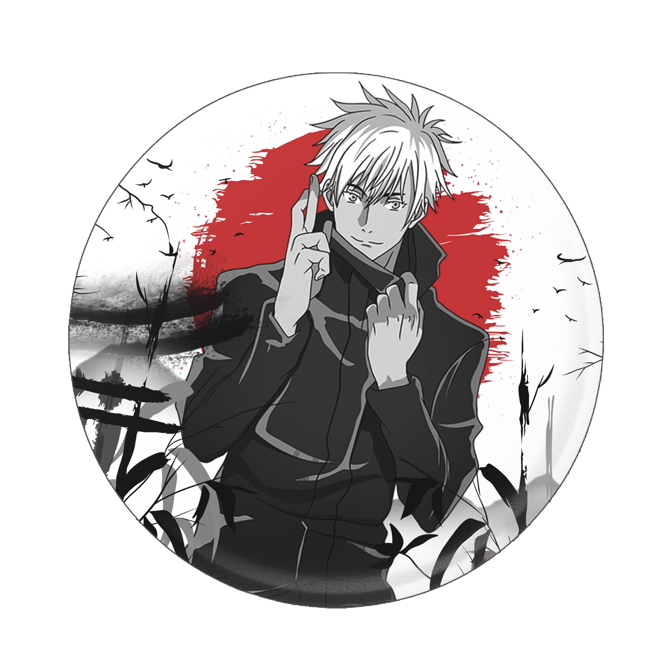 Buy Jujutsu Kaisen Satoru Gojo Blue Eyes Red Moon Pin Buttons Online at ...