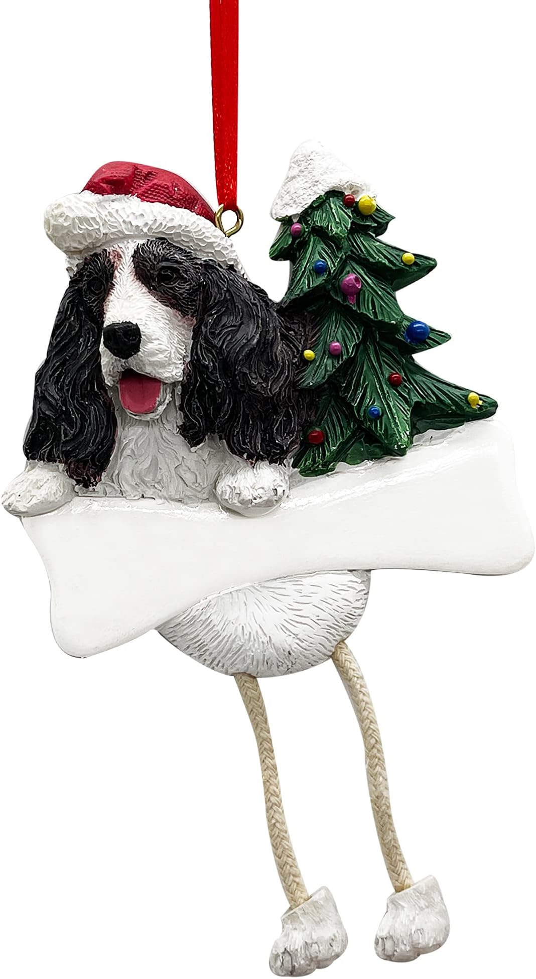 Amazon.com: Black and White Springer Spaniel Dog Sitting Polish Glass ...