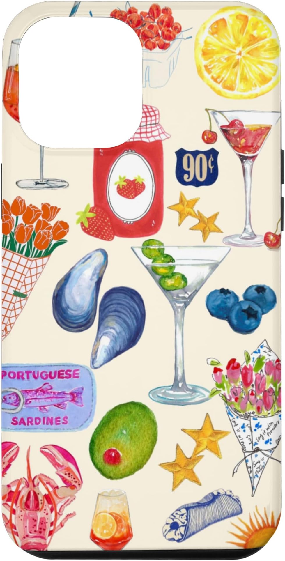 Amazon.com: iPhone 12 Pro Max Vintage Farm Market Fruit Collage Summer ...