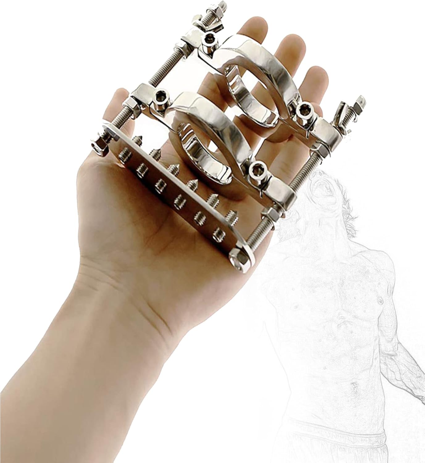 BAOMAZ4 Bondage Testicle Press with Ball Stretcher Stainless Steel ...