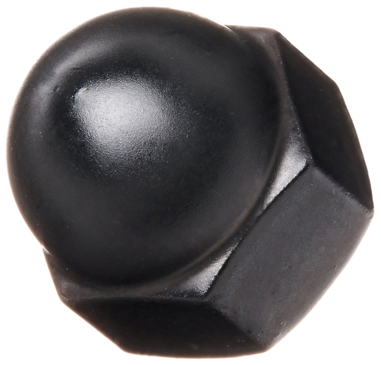 Black Powder-Coated Steel Acorn Nut, USA Made, #6-32 Thread Size, 5/16 ...
