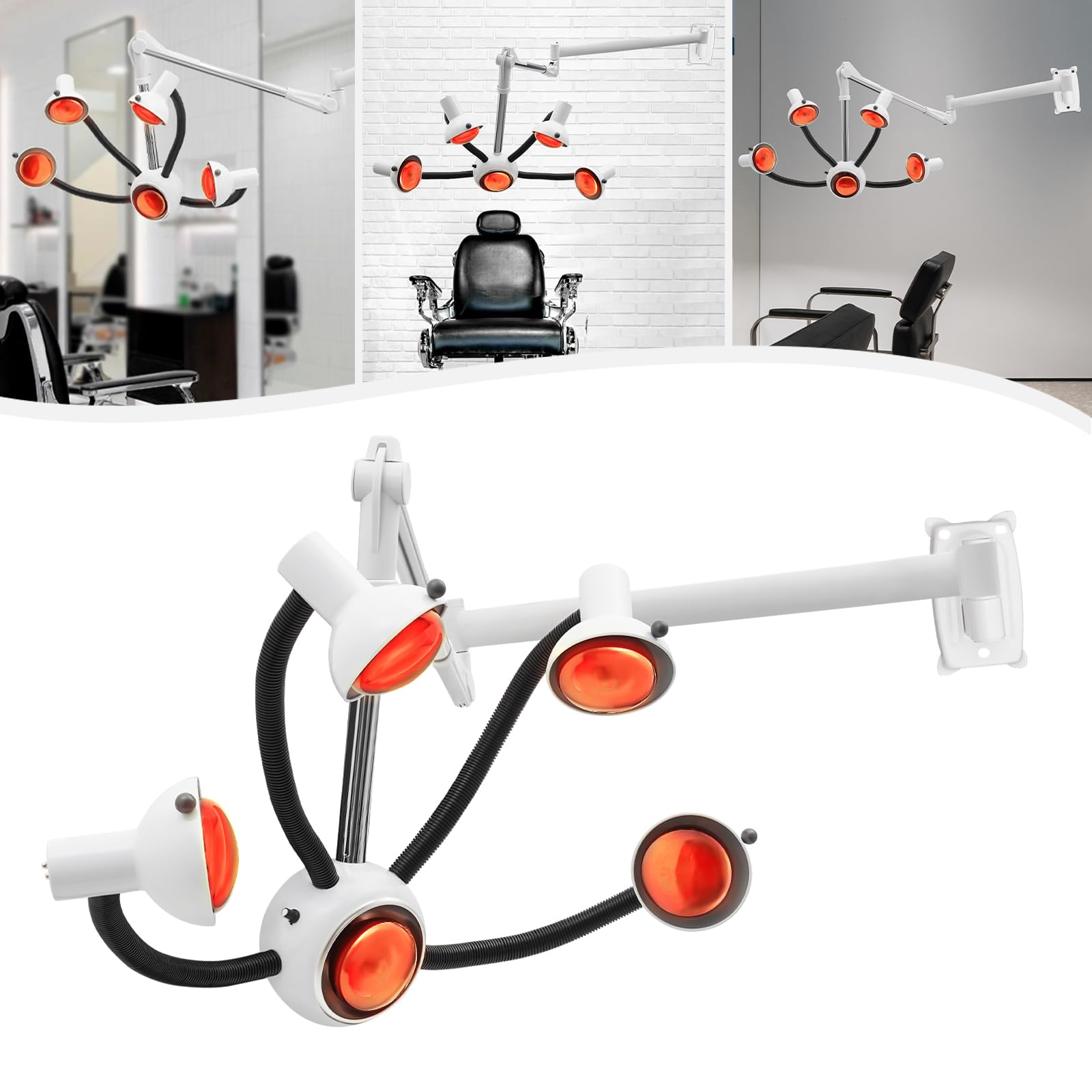 Snapklik.com : 5 Heads Infrared Hair Heater Lamp, Wall Mounted ...