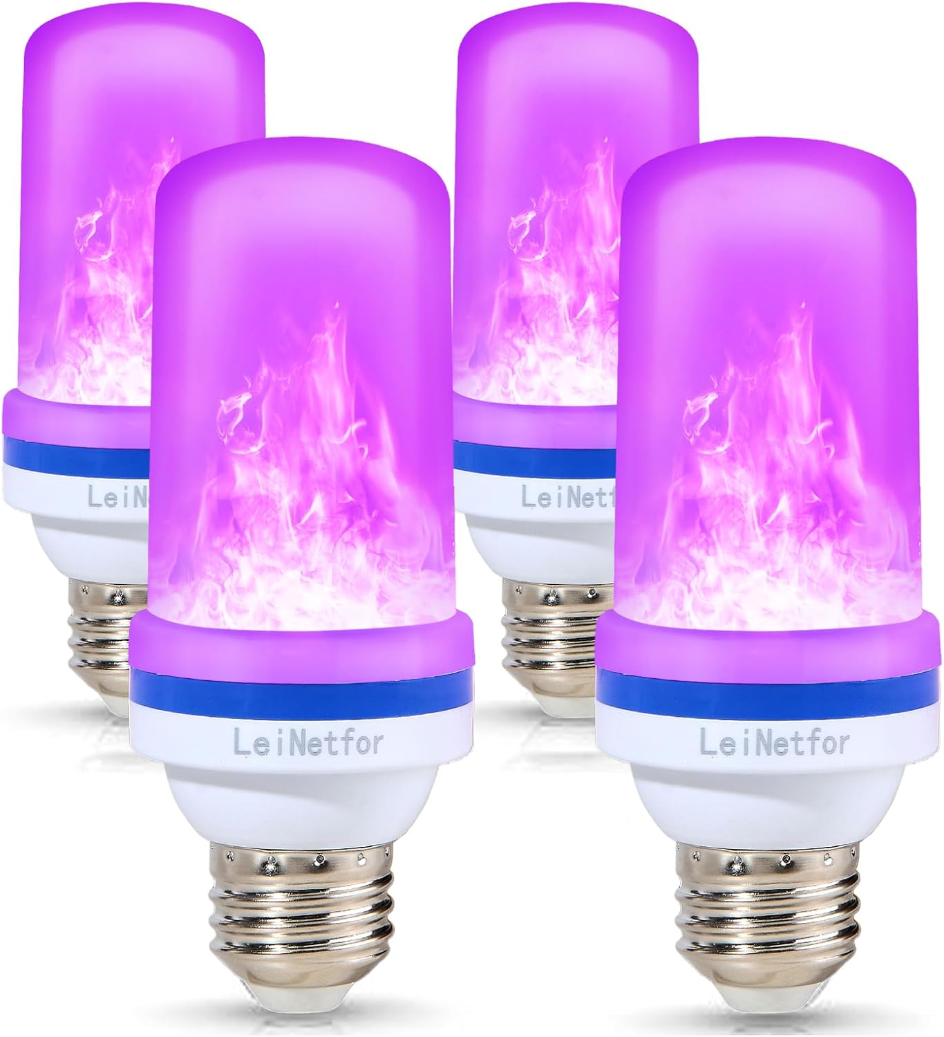 LeiNetfor Upgraded LED Purple Flame Light Bulbs - Halloween Decorations ...