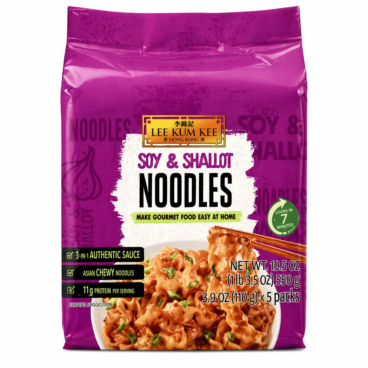 Amazon.com: Lee Kum Kee Soy & Shallot Noodles (3.9 oz each, 5 Count - 1 ...