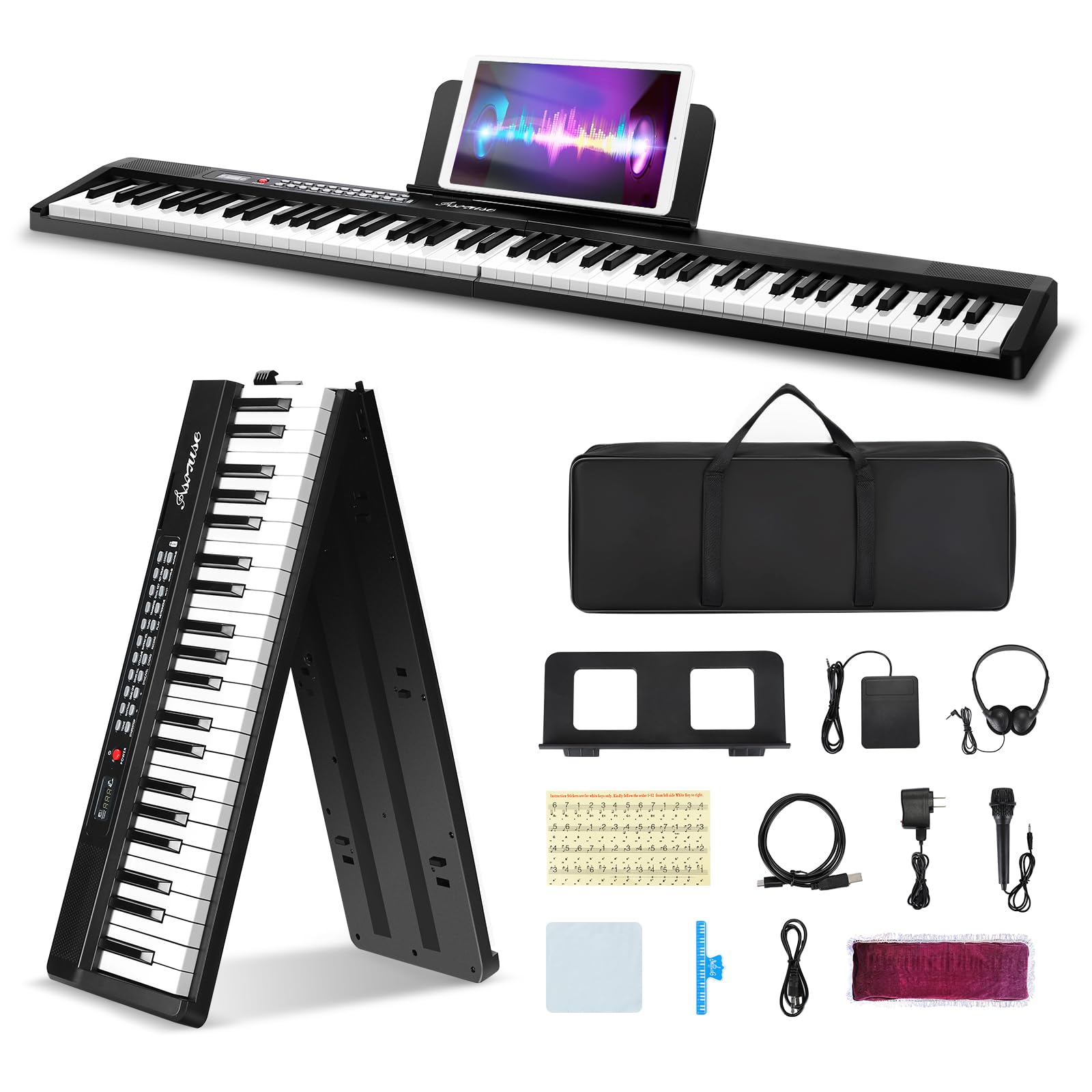 Snapklik.com : Asmuse Piano Keyboard 88 Key, Portable Keyboard Piano ...