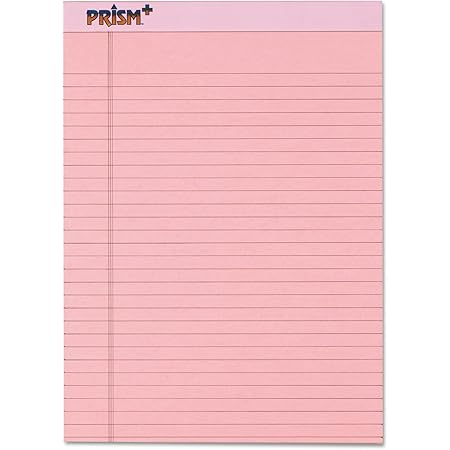 Amazon.com: TOPS Prism Writing Pads, 8-1/2" x 11-3/4", Legal Rule, Pink ...