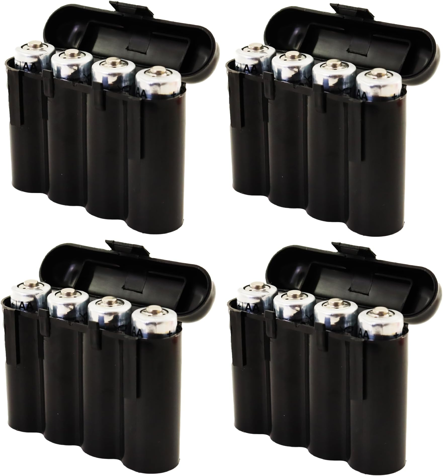 Amazon.com: AA AAA CR123A Blue Battery Holder Storage Case 4 Cases ...