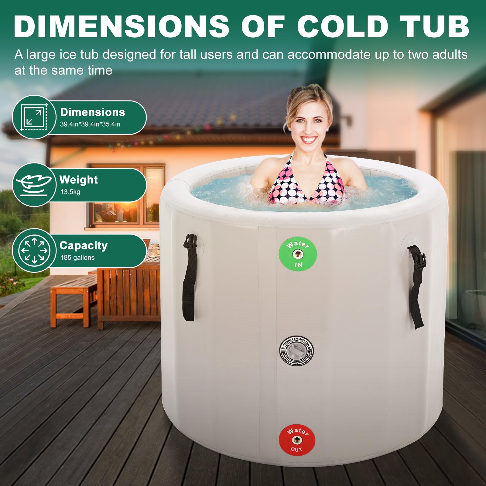 Snapklik.com : Ice Bath Tub For Athletes, Inflatable Cold Plunge Tub ...
