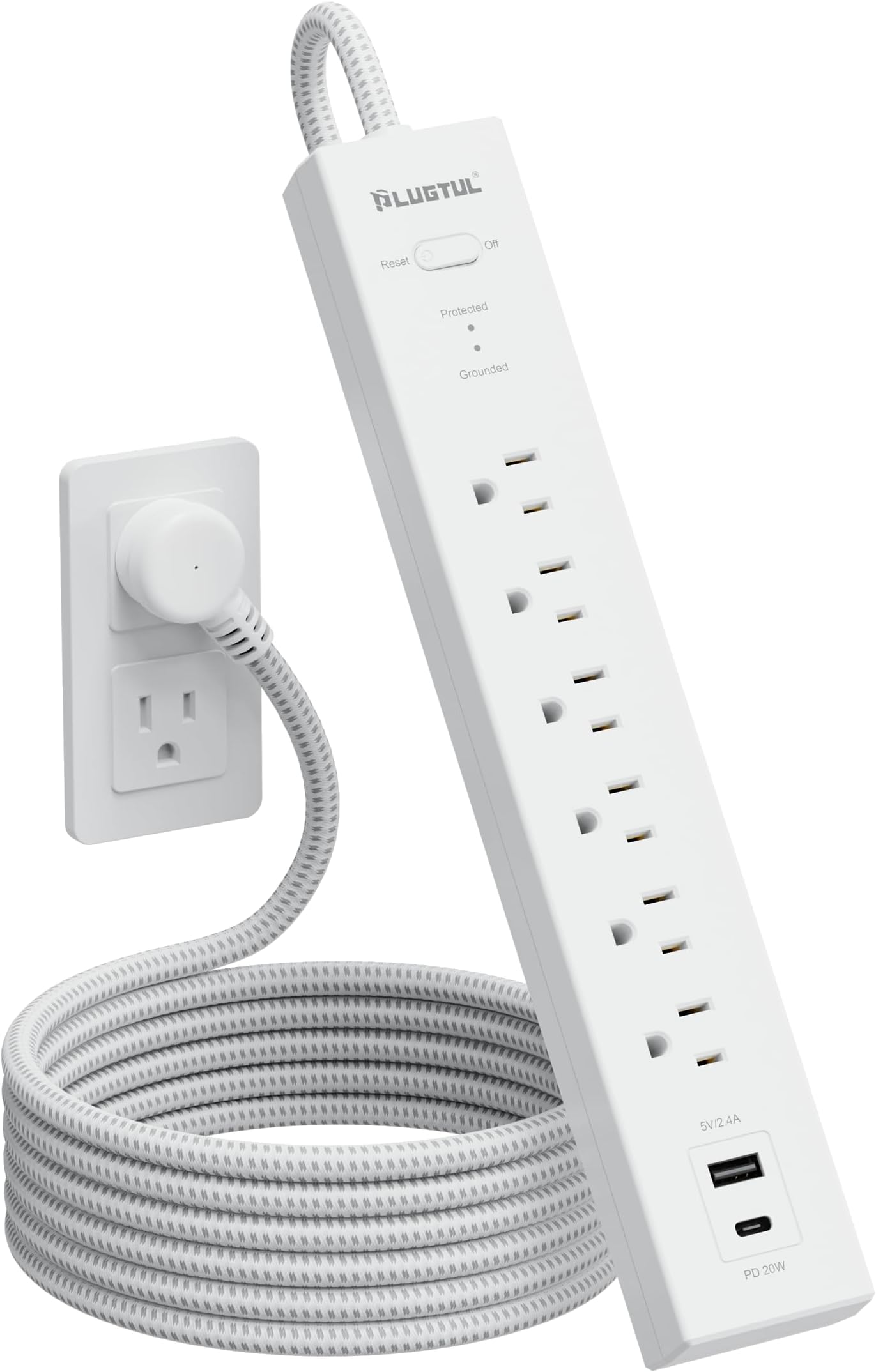 Amazon.com: GE UltraPro 6-Outlet Surge Protector, 6 Ft Designer Braided ...