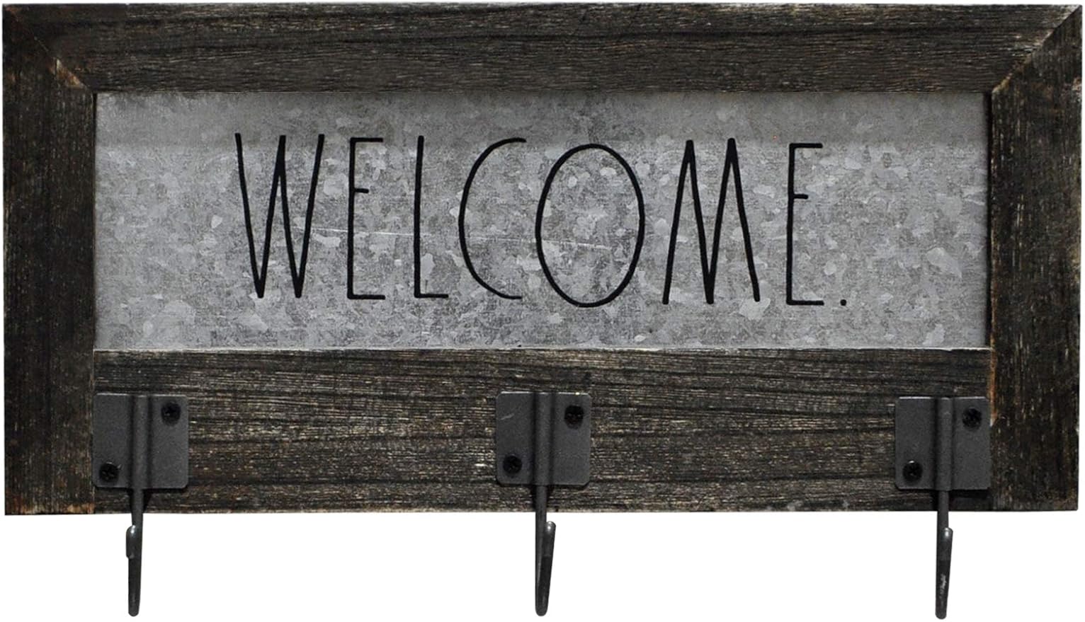 Amazon.com: Rae Dunn “Welcome” Sign with 3 Key Hooks - Wall Mounted ...