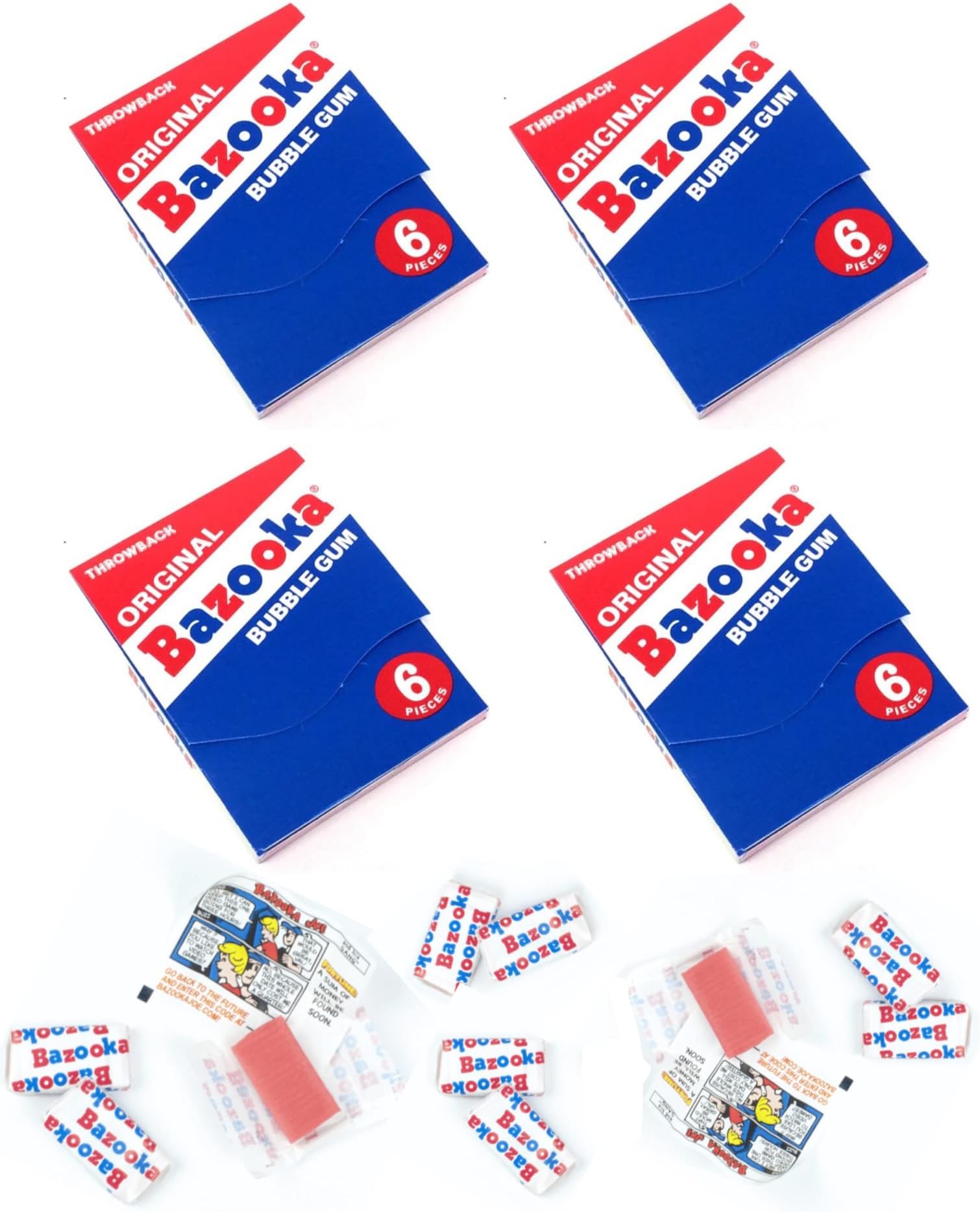 Amazon.com : Bazooka Bubble Gum 6 Piece Throwback Mini Wallet ...