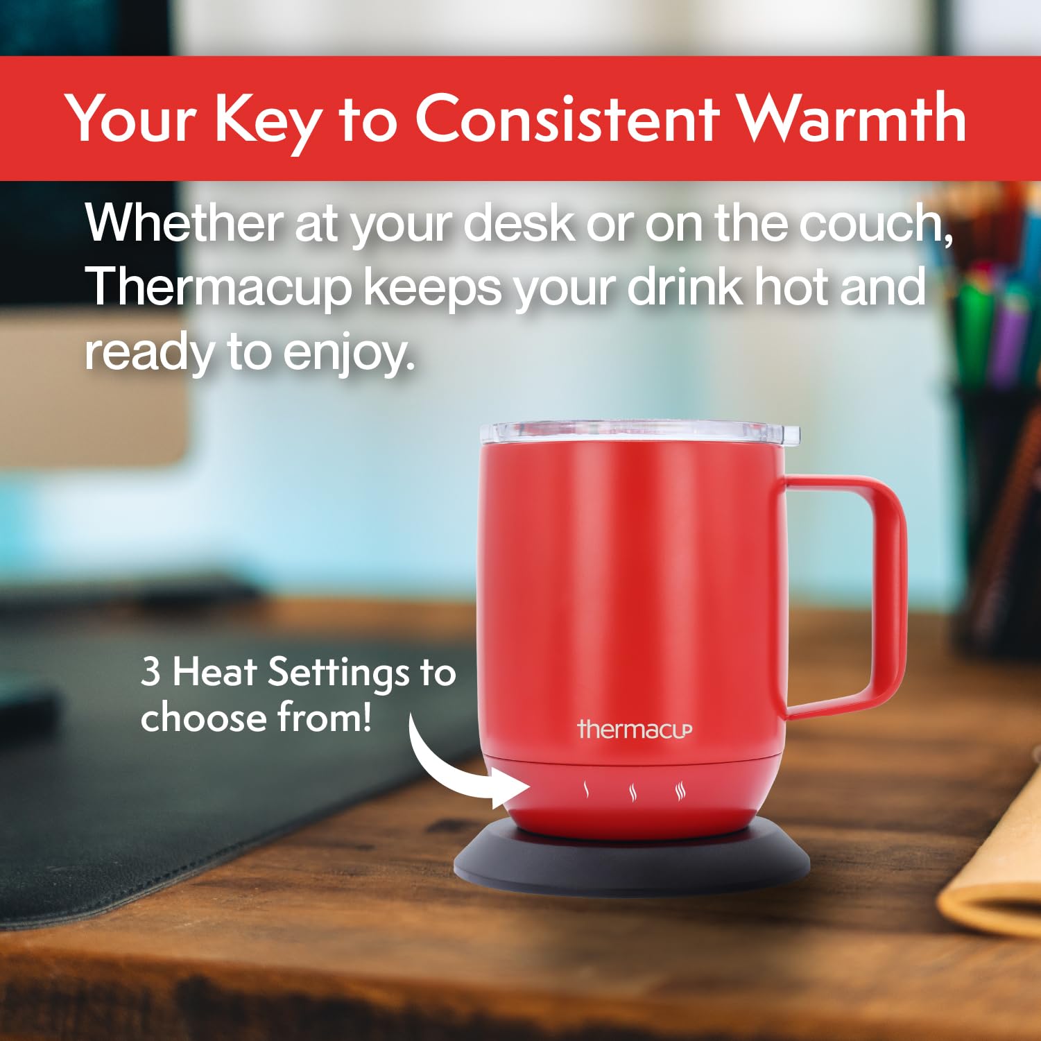 Snapklik.com : Thermacup Self-Heating Temperature Controlled Coffee Mug
