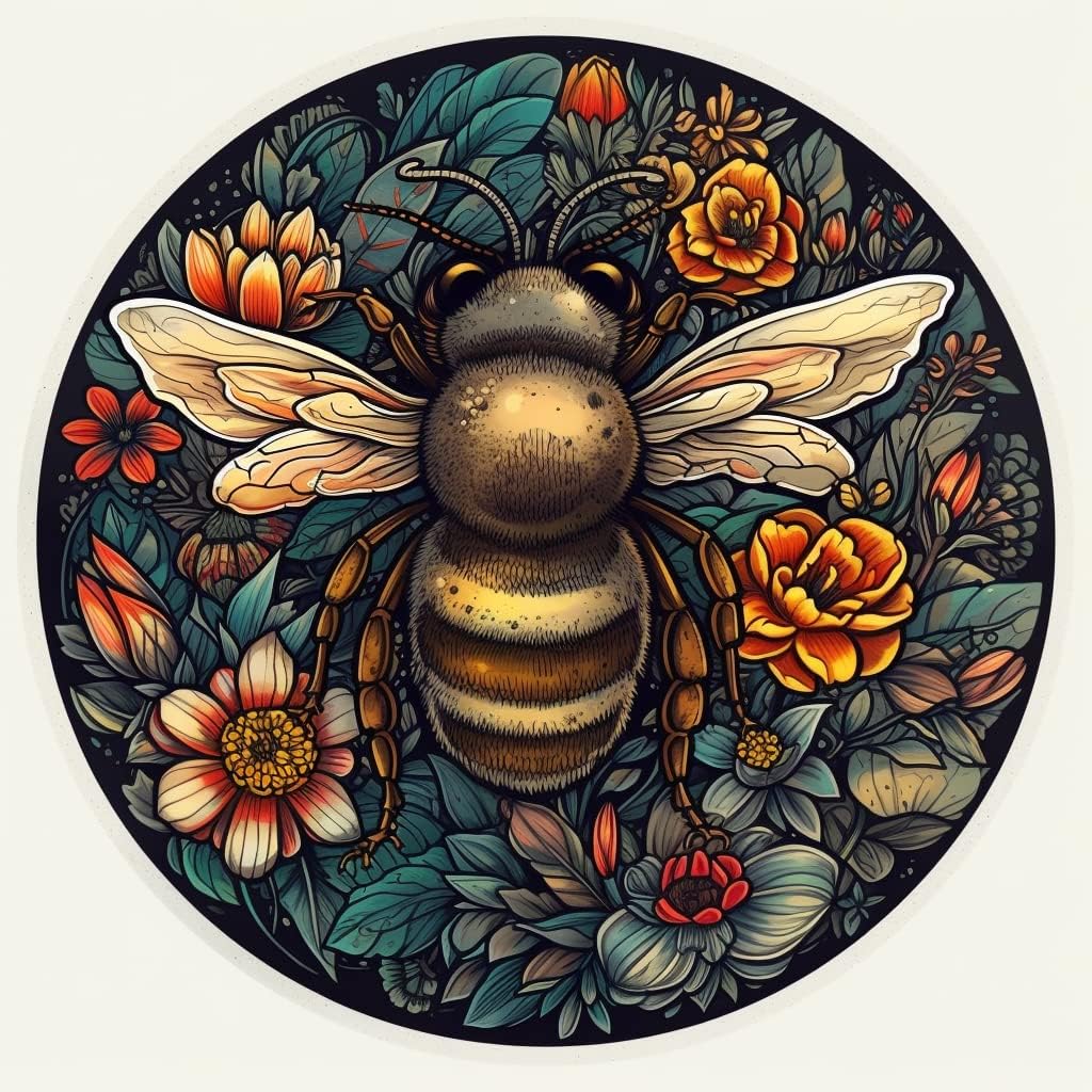 Amazon.com - EB Store Honey Bee On A Flower Vinyl Waterproof Sticker ...