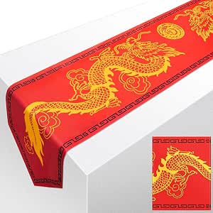 Amazon.com: Chinese Dragon Printed Table Runner 11 Inch x 5.9 ft Asian ...