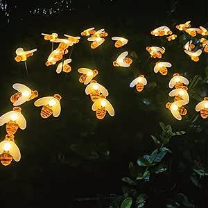 Amazon.com : Solar Garden Lights,4 Pack 10 LED Solar Bee Firefly Lights ...
