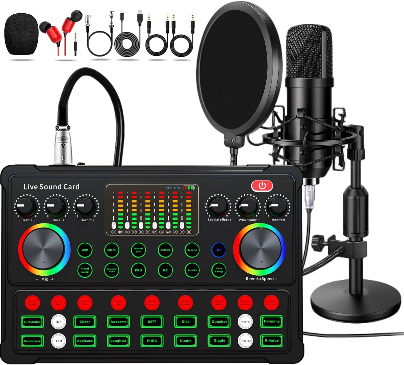 Amazon.com: Podcast Equipment Bundle, BM800 Podcast Microphone Bundle ...