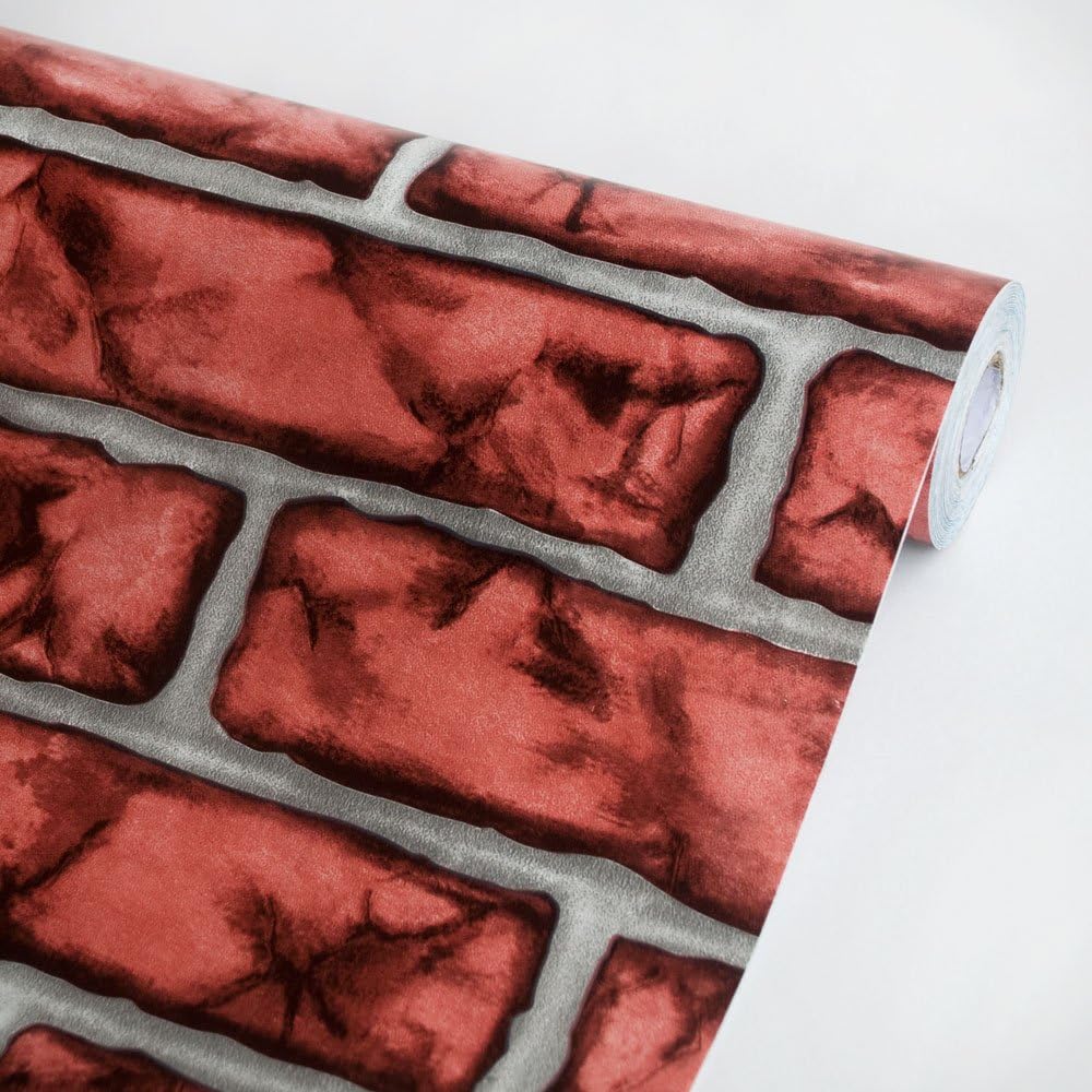 Stone Brick - Vinyl Self-Adhesive Wallpaper Prepasted Wall Stickers ...