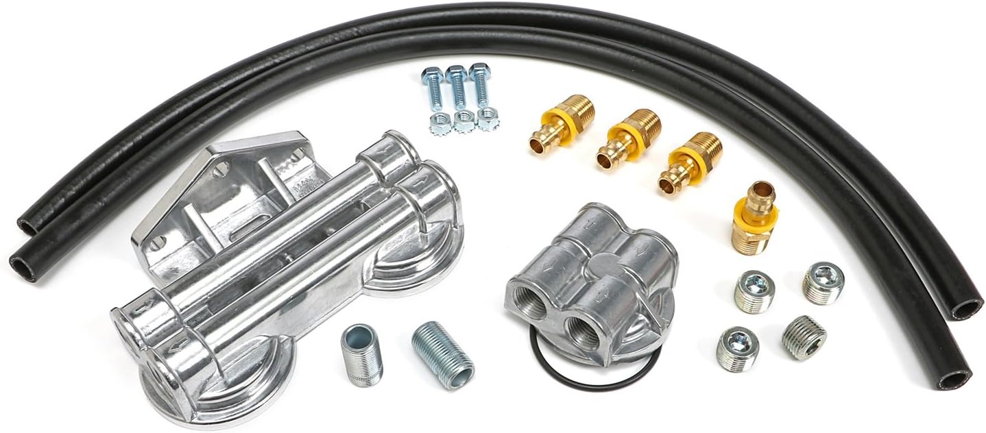 Amazon.com: Trans-Dapt Performance 1758 Dual Oil Filter Relocation Kit ...