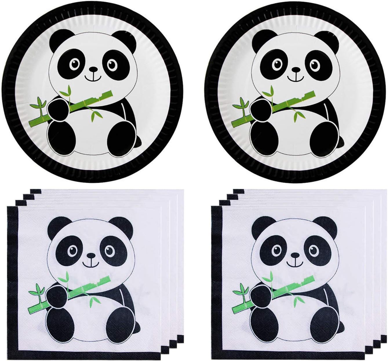 Amazon.com: Panda Baby Themed Party Supplies Set Disposable Plates ...