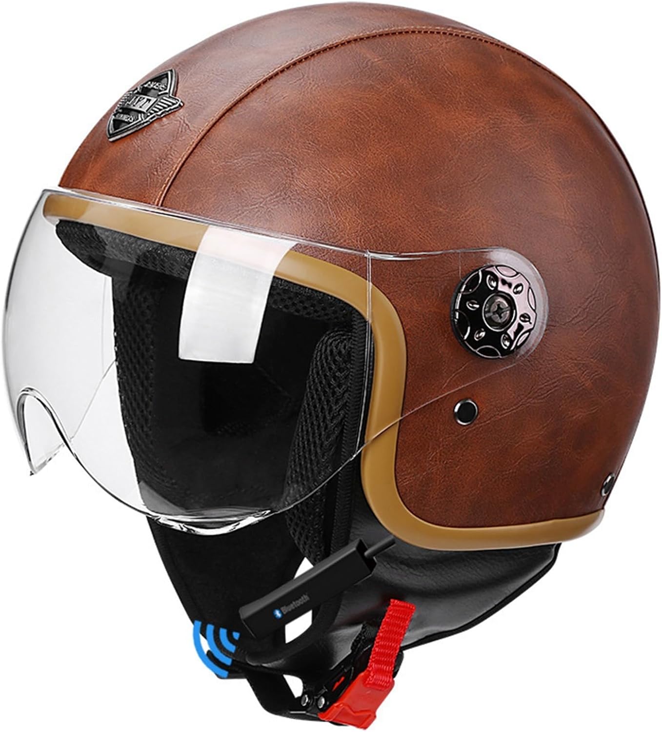 Amazon.fr : Casque Moto Jet avec Bluetooth Microphone Intégré Casque ...