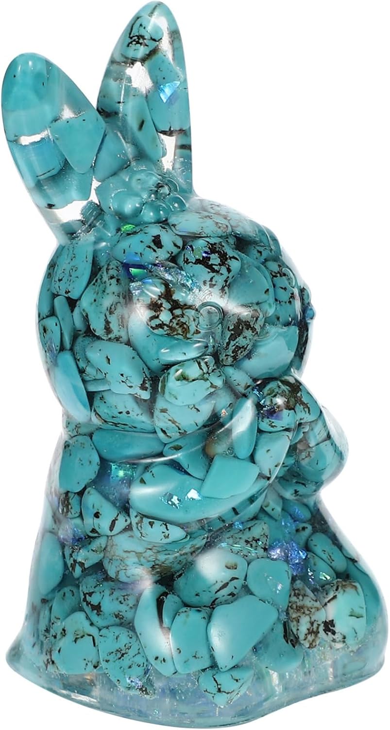 Amazon.com: BUGUUYO 2pcs Crystal Stone Rabbit Fairy Gardens Miniatures ...