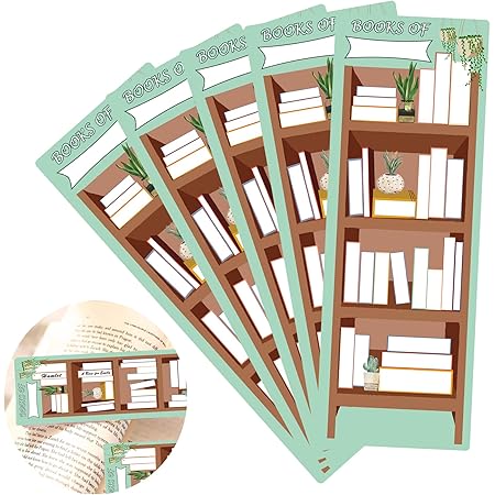 Amazon.com: 2.5 x 7 inch Book Tracker Bookmark 50PCS Paper Bookmarks ...