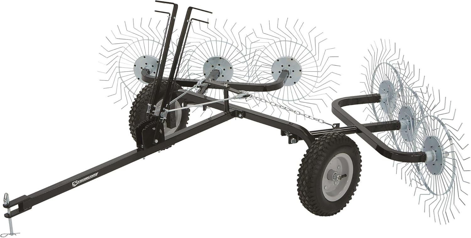 Amazon.com : Strongway Acreage Rake - 60in.W, 6 Tine Reels : Patio ...
