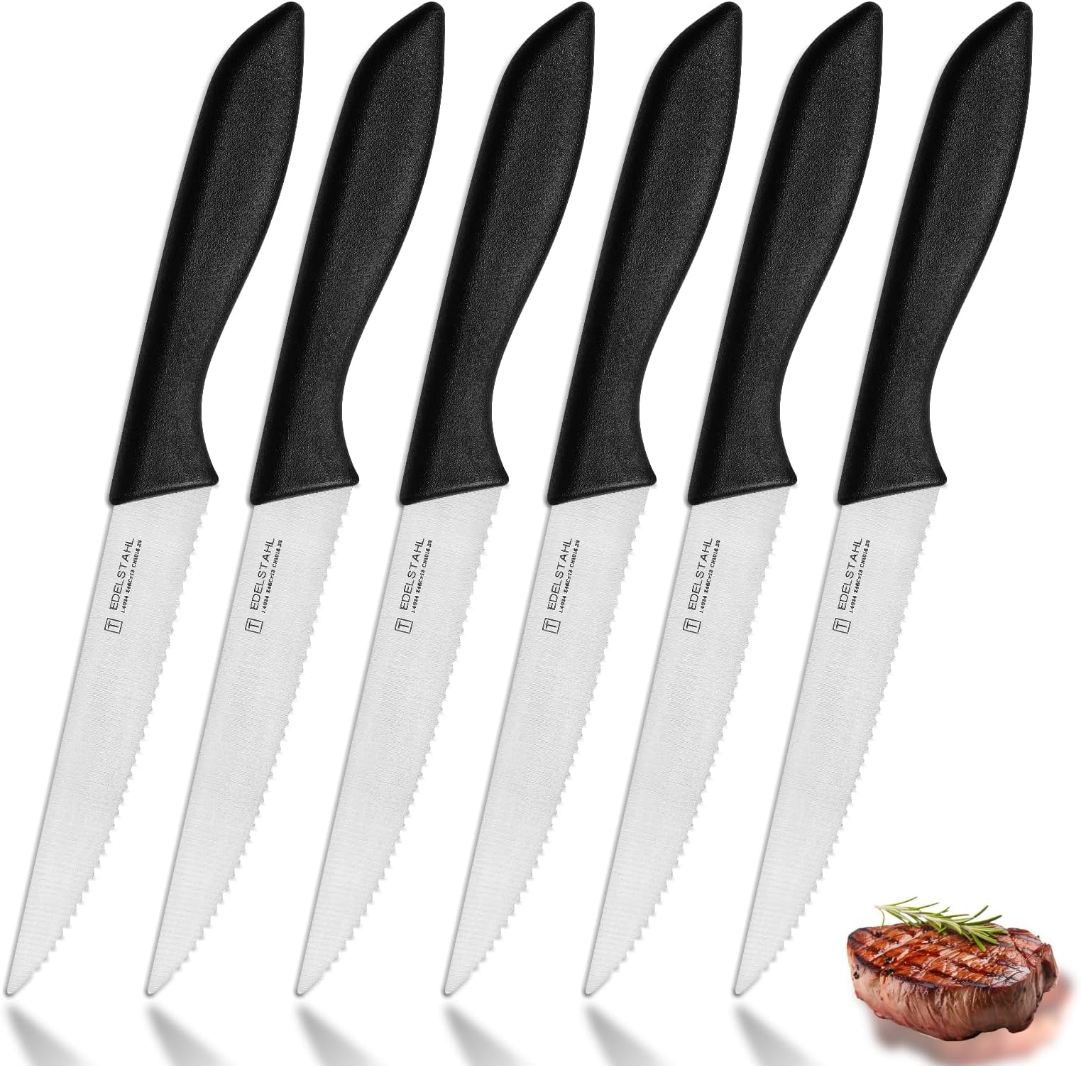 ALLWIN-HOUSEWARE W 8 Triple Rivet 4.5" Steak Knife Set, Black : Amazon ...