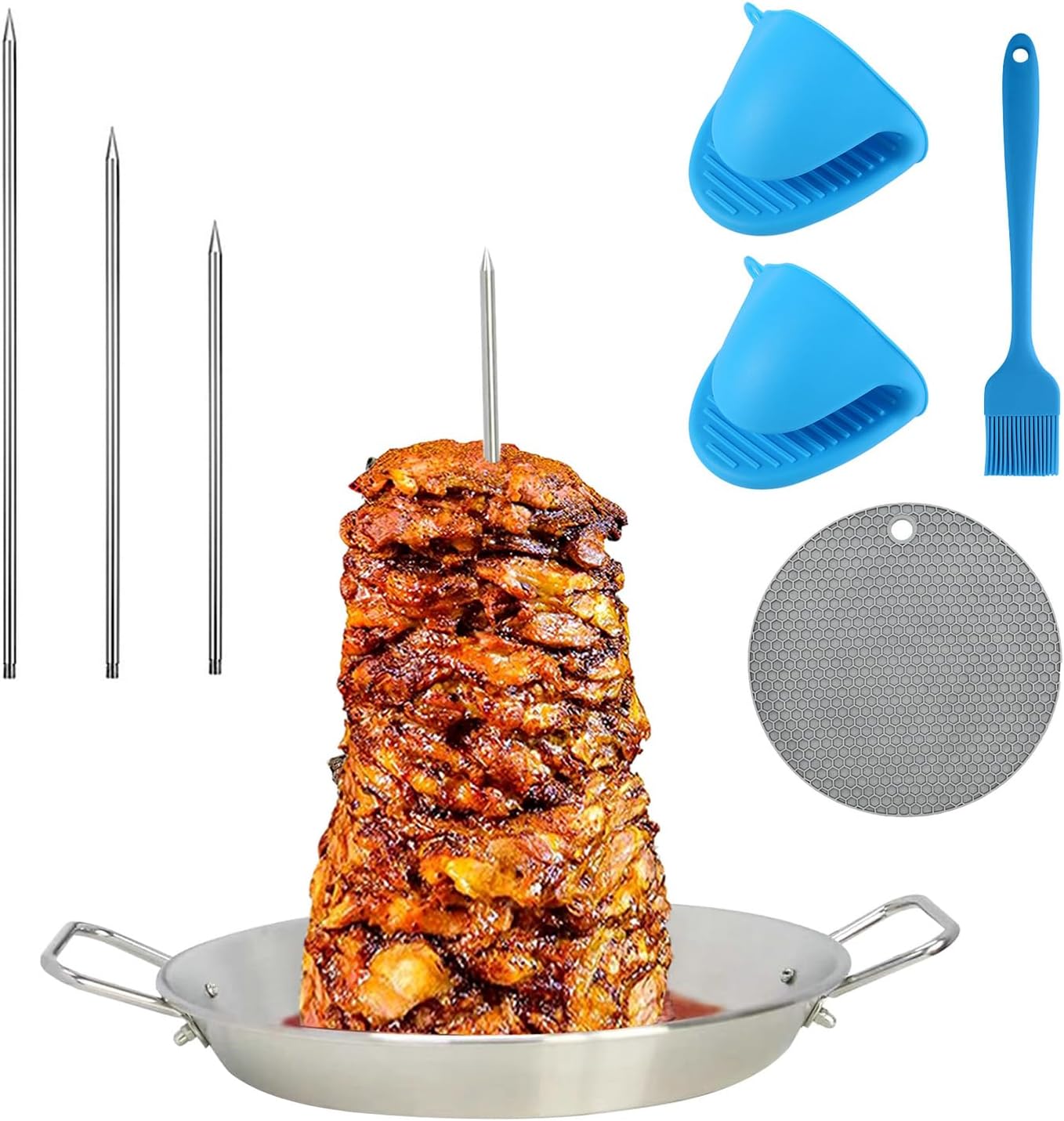 Amazon.com: Al Pastor Skewer for Grill, Stainless Steel Vertical Skewer ...