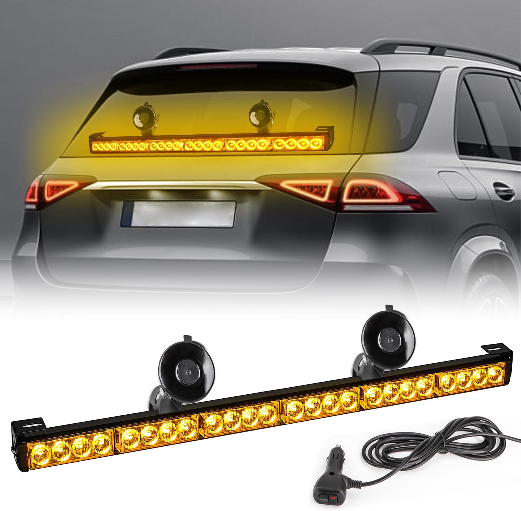 ROUTEKING 27 Inch Emergency LED Strobe Lights 24 LEDs Warning Flashing ...