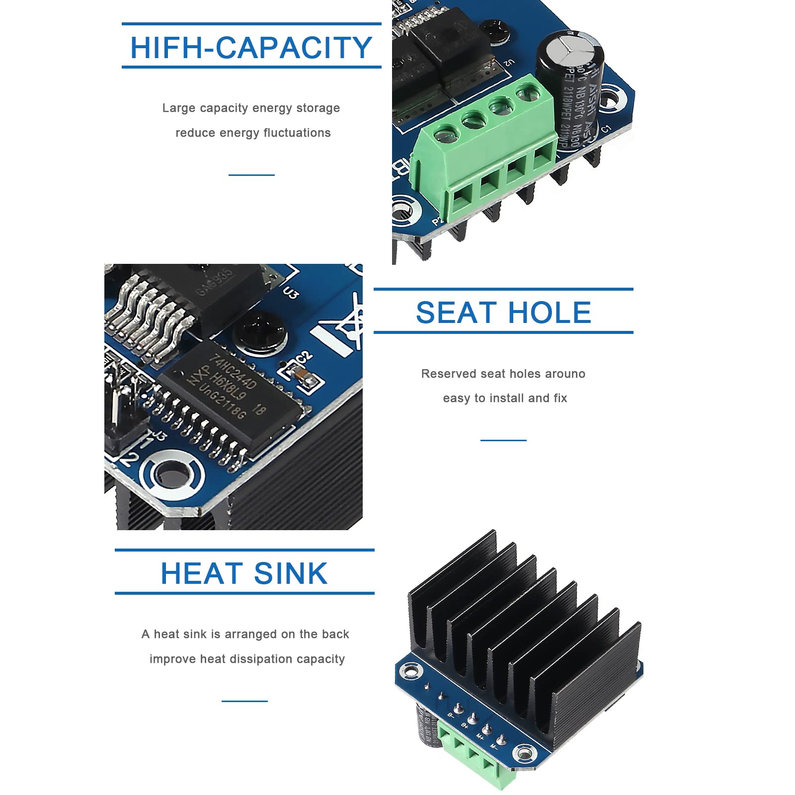 Snapklik.com : 3pcs BTS7960 43A H-Bridge High Power Motor Driver Module ...