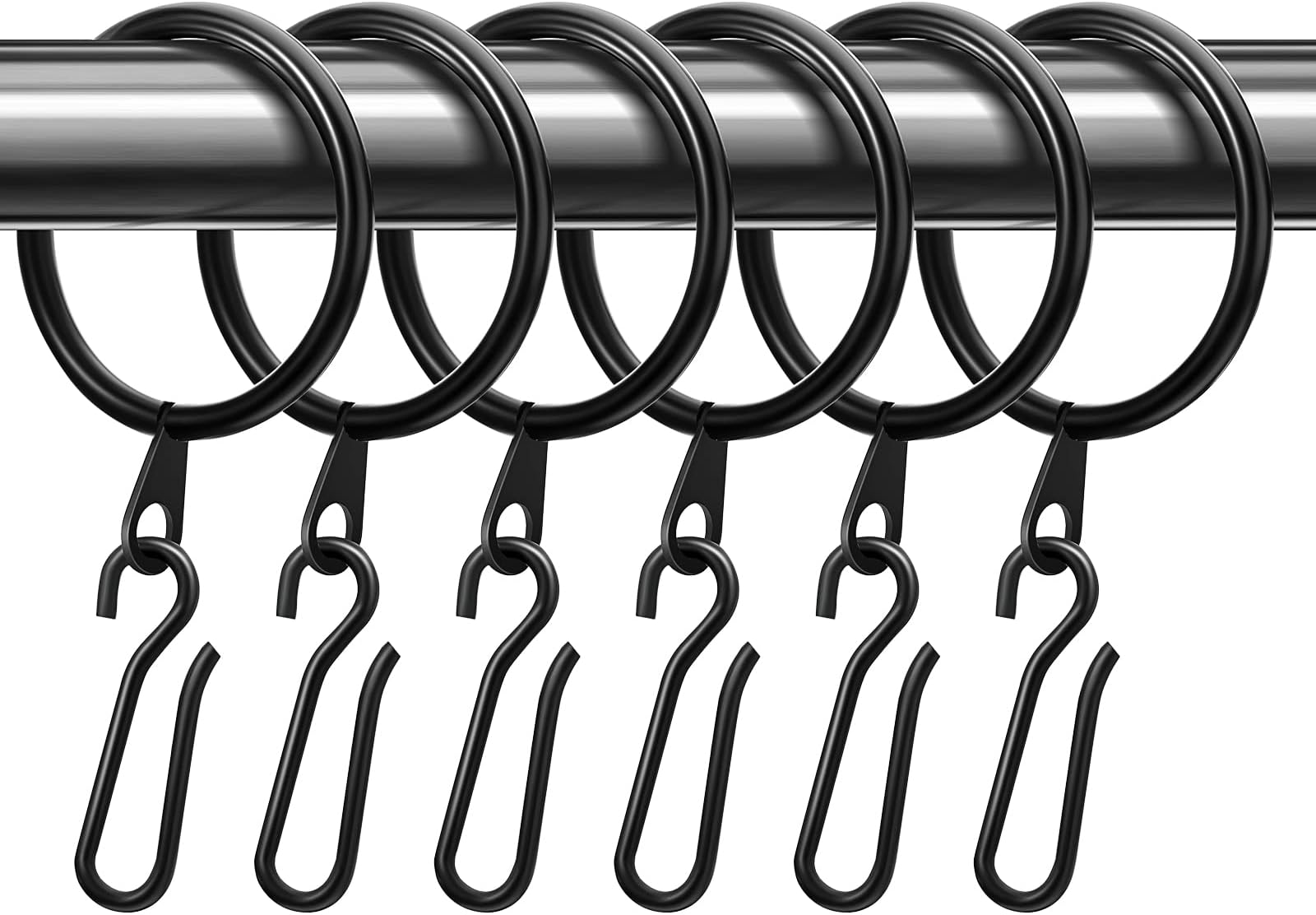 Amazon.com: 60 Pack Metal Drapery Curtain Rings with 60 Pcs Metal ...