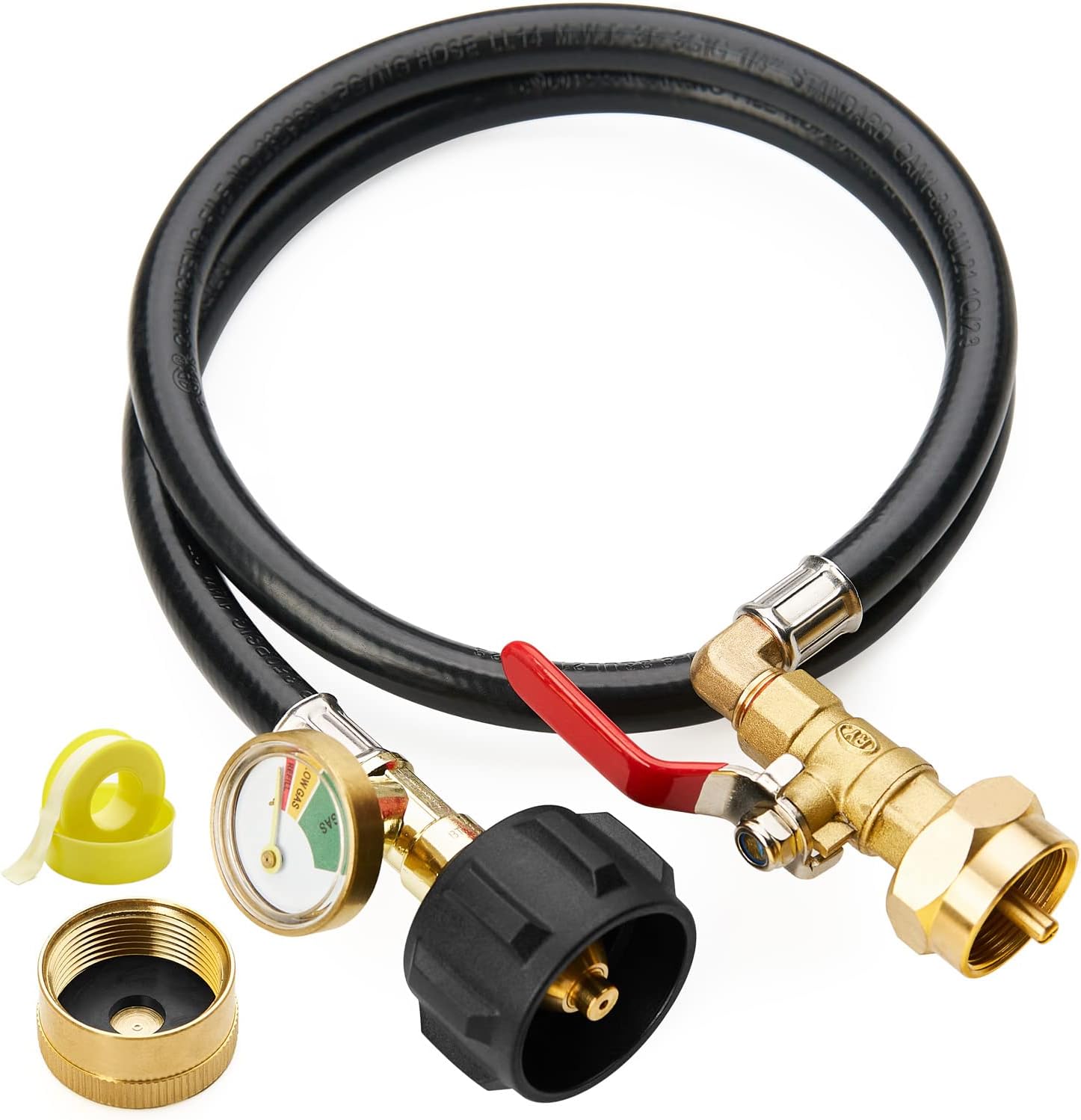 Amazon.com: CALPOSE 3 Feet Propane Refill Adapter Hose with Gauge and ...