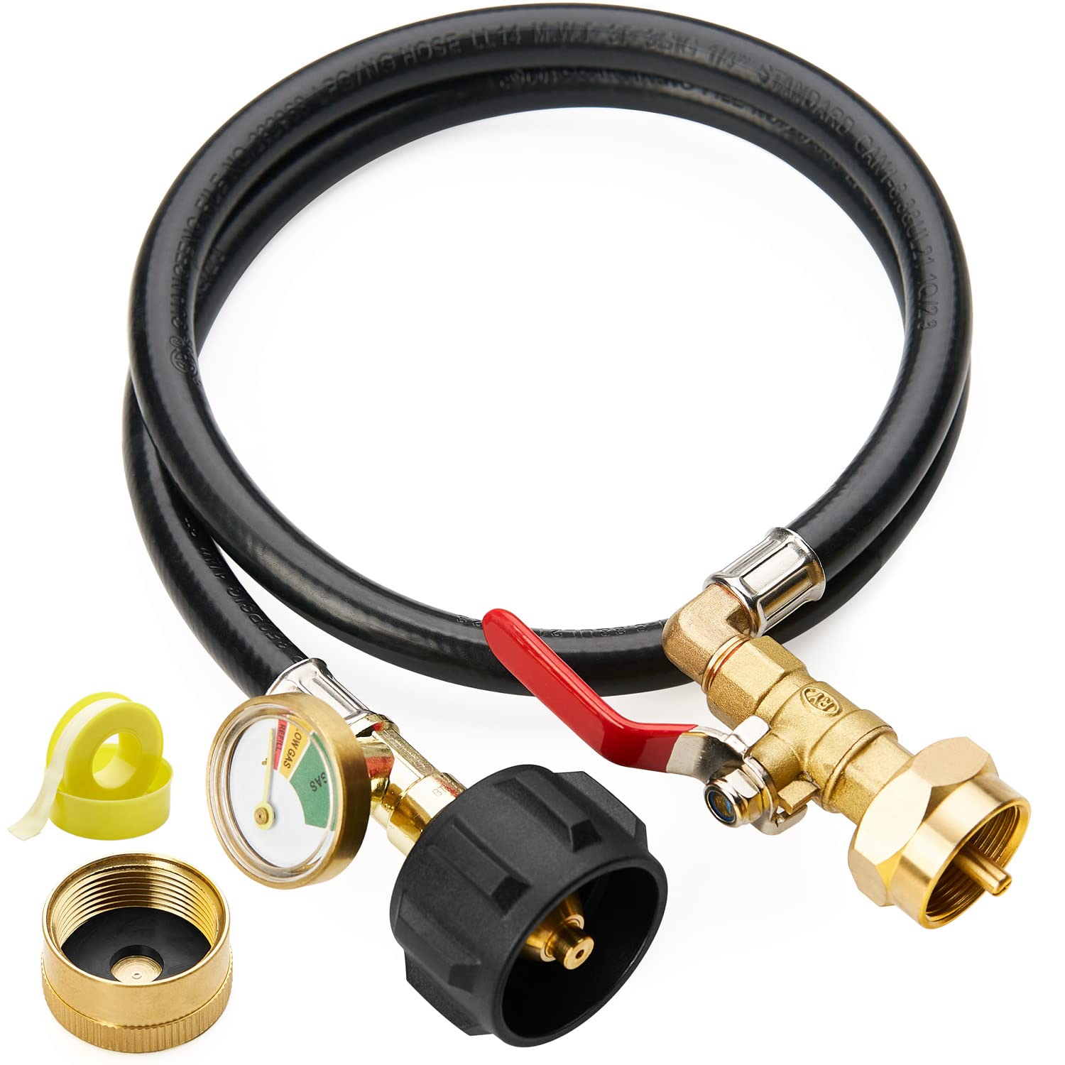 Amazon.com : CALPOSE 3 Feet Propane Refill Adapter Hose with Gauge and ...