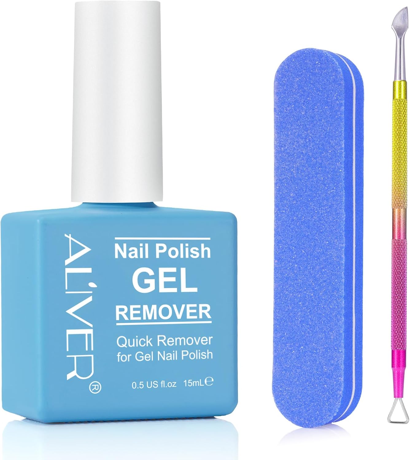 Gel Nail Polish Remover 15ml with Nail File & Nail Polish Scraper ...