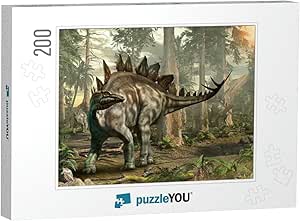 Amazon.com: Stegosaurus Forest Scene 3D Illustration... Jigsaw Puzzle ...