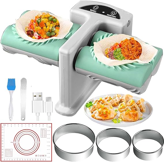 Amazon.com: Electric Dumpling Maker Two Sizes Double Head Automatic ...