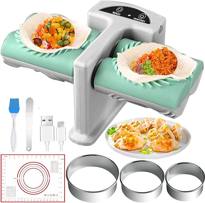 Amazon.com: Electric Dumpling Maker Two Sizes Double Head Automatic ...