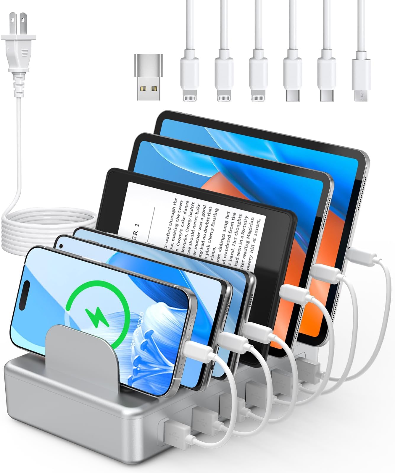 Amazon.com: VHBW USB Charging Station, 6 Port 3USB-A and 3USB-C ...