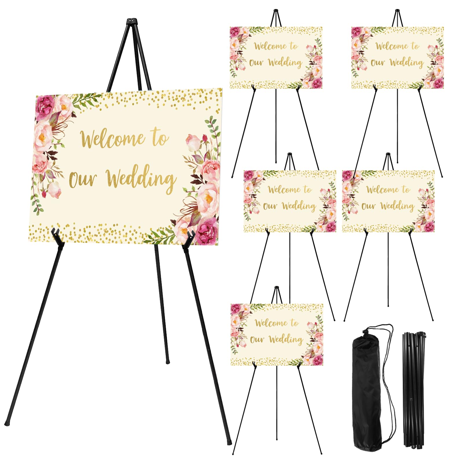 Amazon.com: EWOID 6PCS Black Easel Stand for Wedding Sign Stand, 65 ...