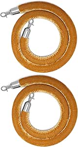 BODHIS Blue Queue Barrier Ropes with Plated Hook, Velvet Stanchion Rope ...