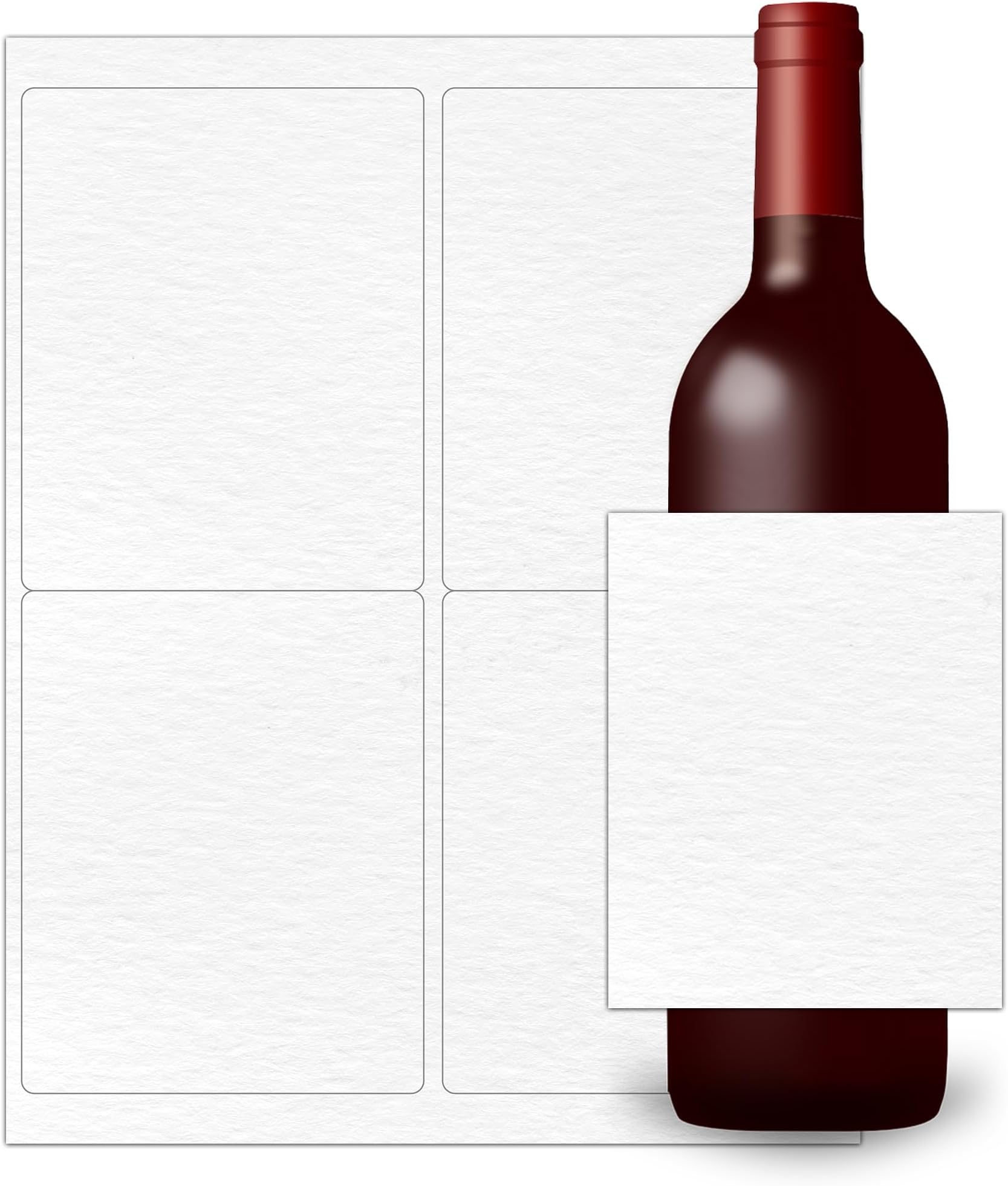 Amazon.com : Mr-Label Printable White Textured Paper Wine Bottle Labels ...