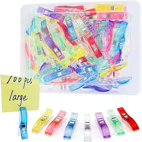 Amazon.com: Doukey 100PCS Large Sewing Clips Fabric Clips Sewing ...