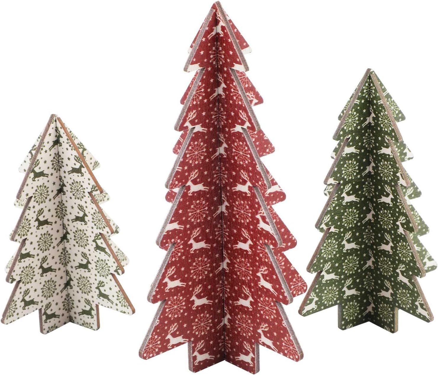 Amazon.com: 3pcs Christmas Tree Table Decor, 3D Christmas Tree Tabletop ...